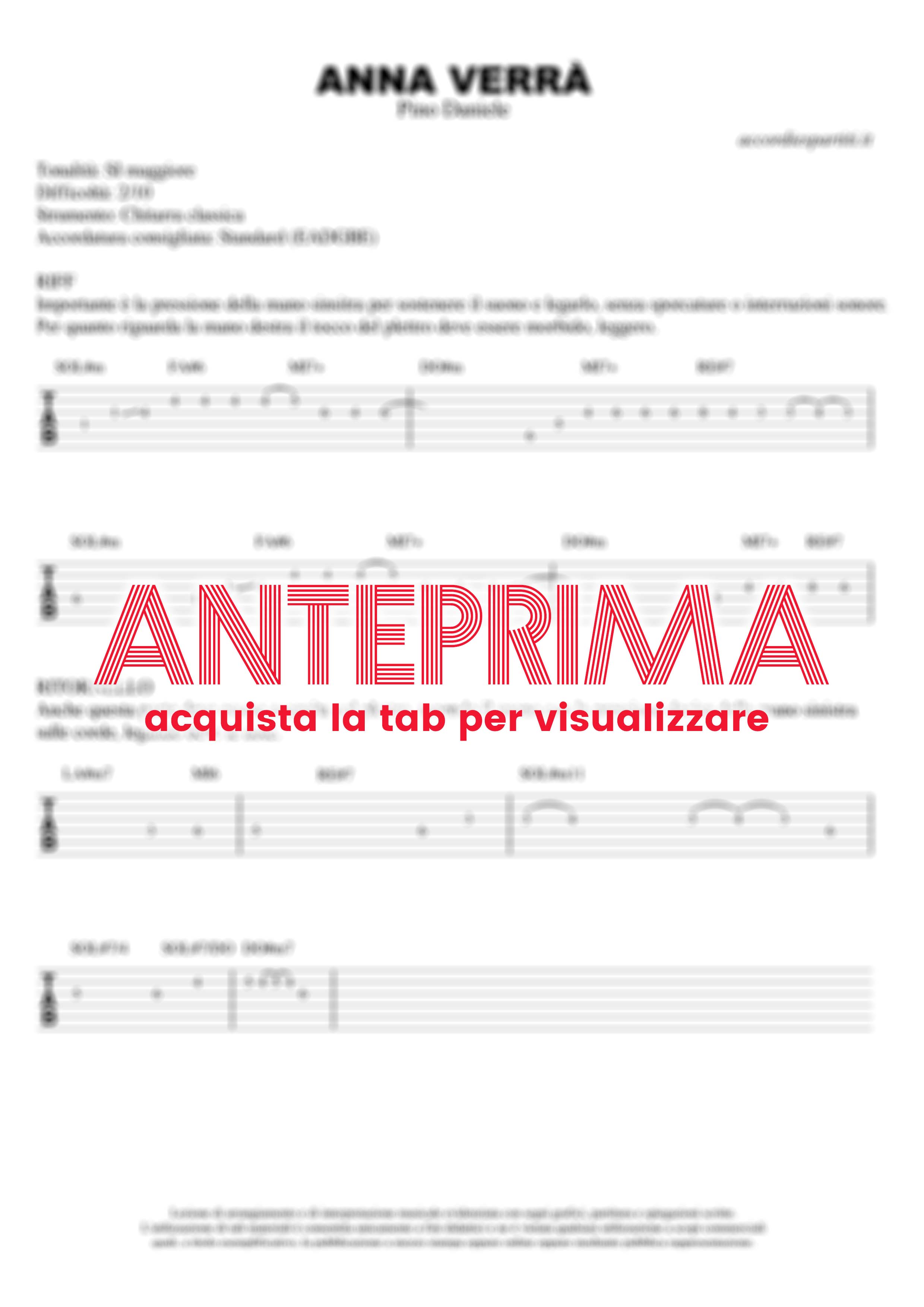 ANNA VERRÀ Tab Chitarra 100% Corretta