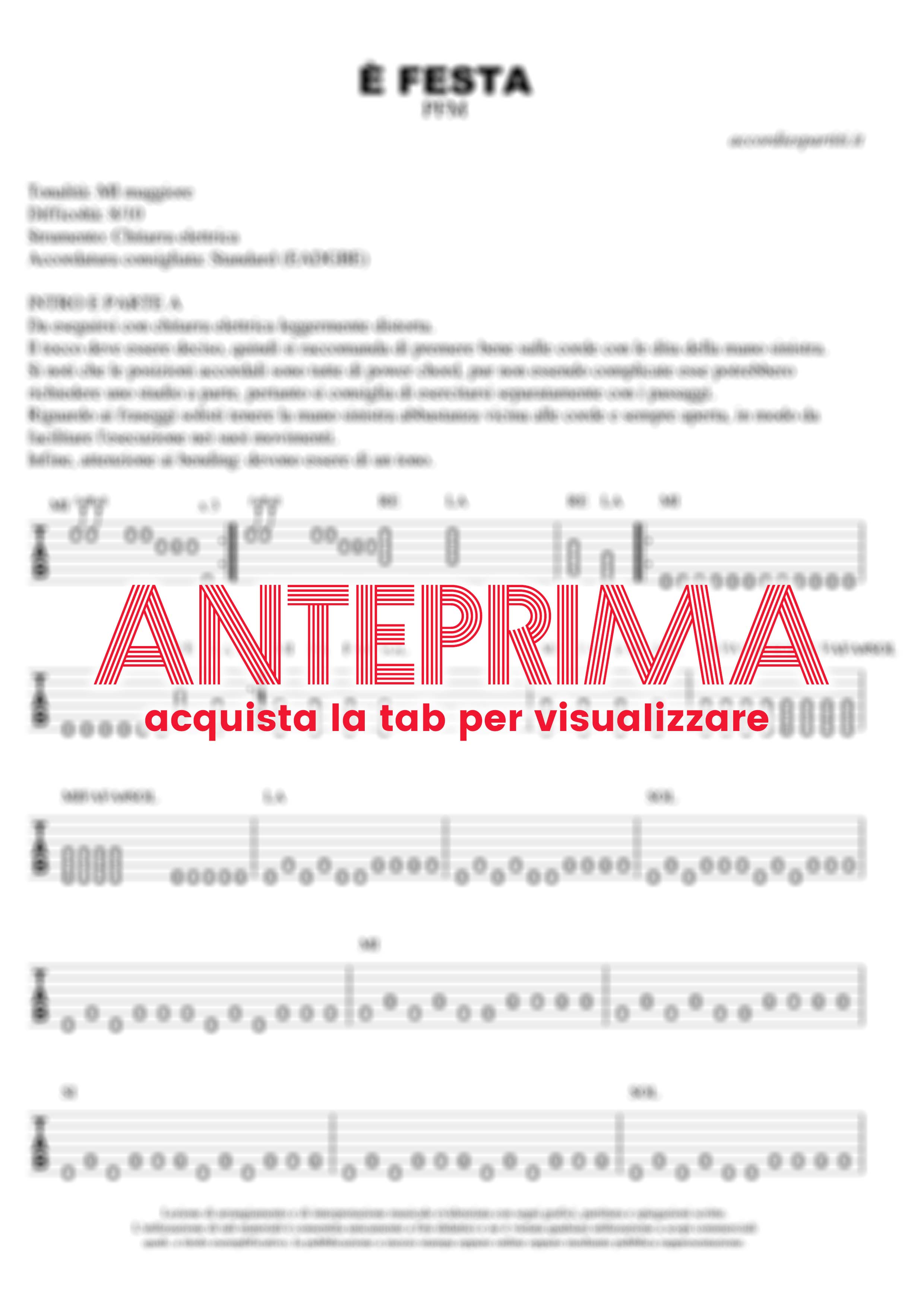 È FESTA Tab Chitarra 100% Corretta
